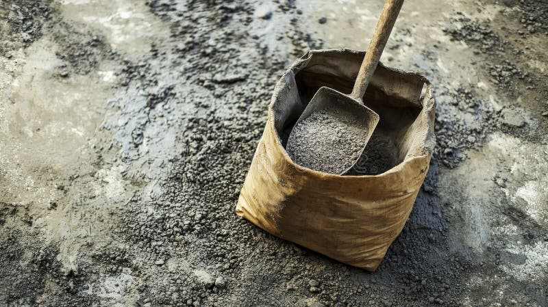 Cement Mixing Processconstruction Site Material Handling Rough Surface ...