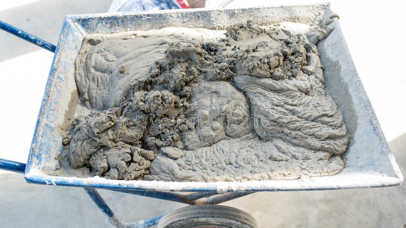 Cement Mortar Mix in the Bucket Stock Image - Image of backdrop ...
