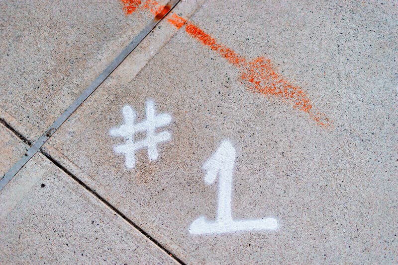 Cement Pavement Number 1 with Red Arrow Stock Image - Image of seamless ...