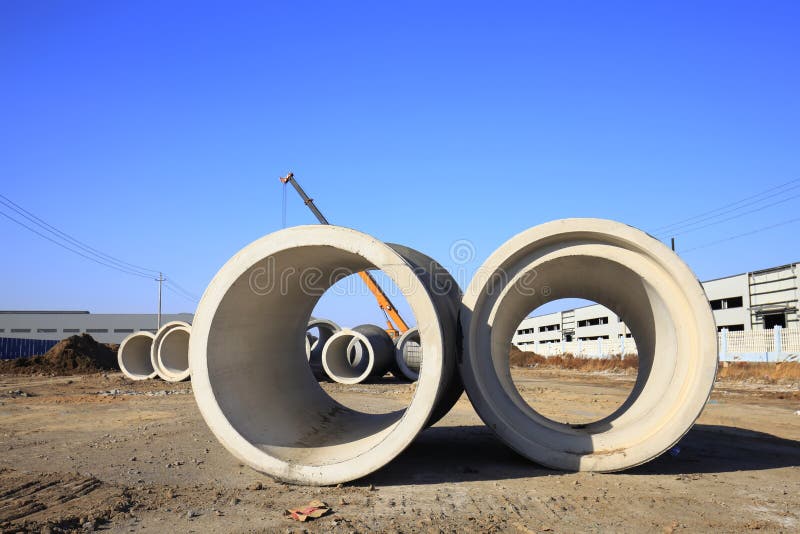 Cement pipe stock image. Image of business, sewer, plumbing - 174436601