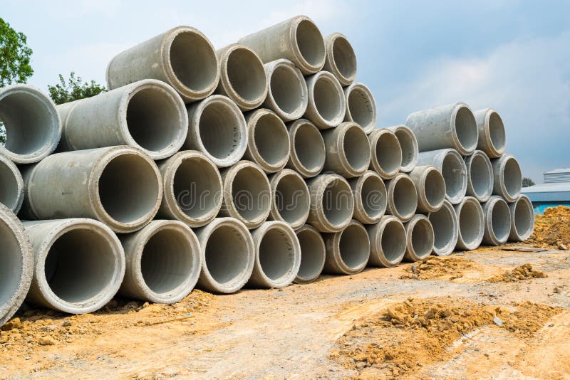 Cement pipe stock photo. Image of road, pipe, tubes, pipes - 77379482