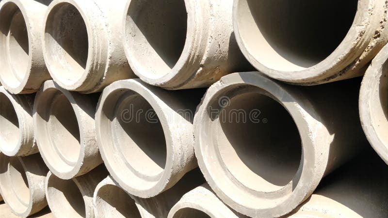 Cement pipes stock photo. Image of construction, cement - 117377250