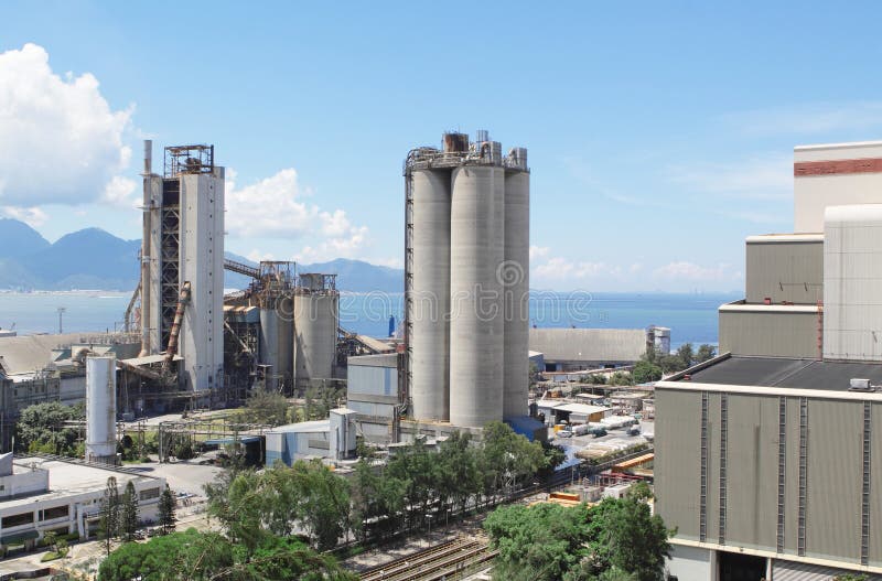 Cement Plant,Concrete or Cement Factory, Heavy Industry or Construction ...