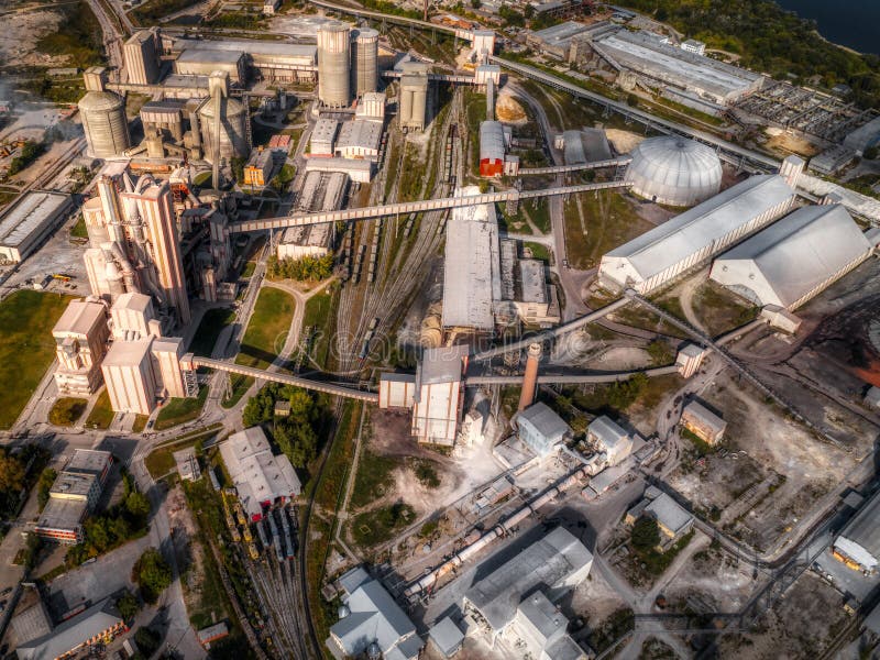 Cement Plant in Process Manufacturing Clinker Cement Product Stock ...