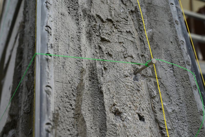 Cement Plaster Texture Background with Green and Yellow Thread Stock ...