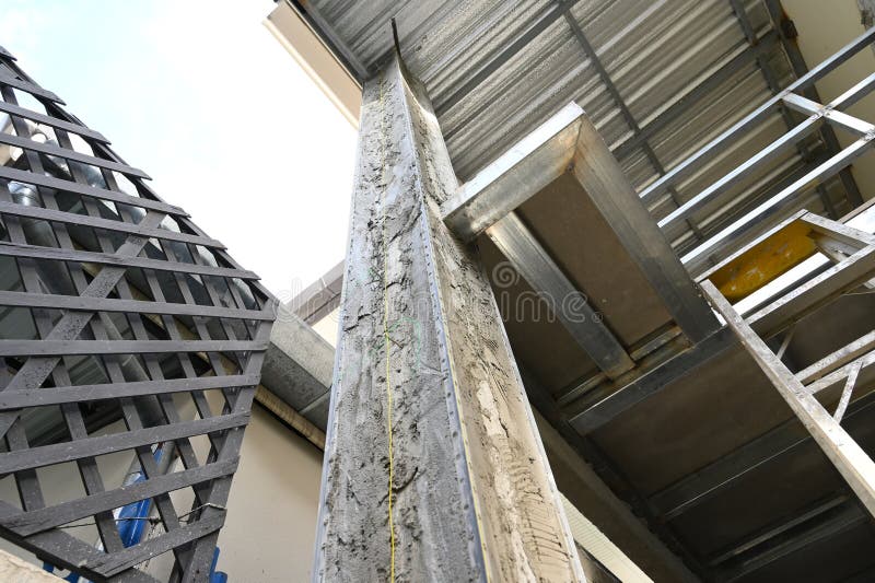 Cement Pole and Steel Bar on Construction Industry Stock Photo - Image ...