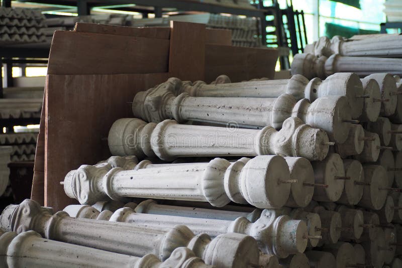Cement Pole Style Roman for Decorate Home Stock Photo - Image of ...