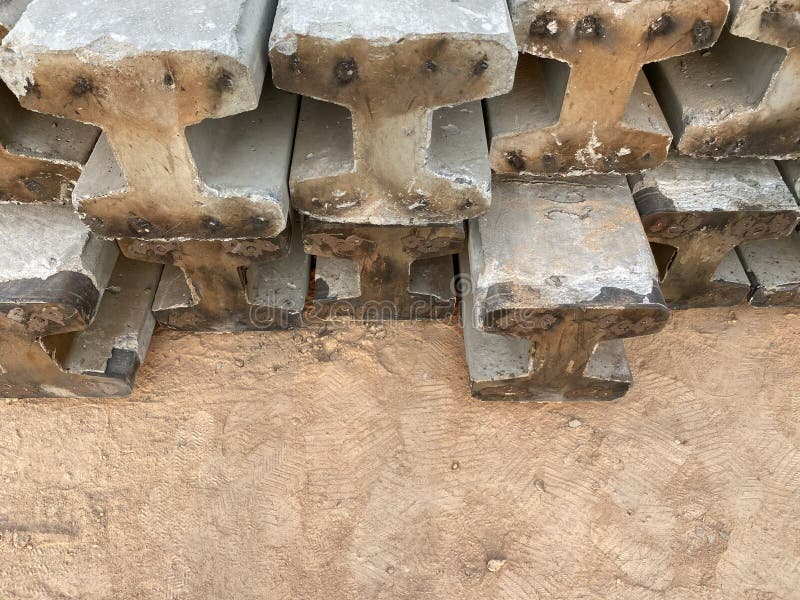 Cement Post in Industry Site Stock Image - Image of concrete, material ...