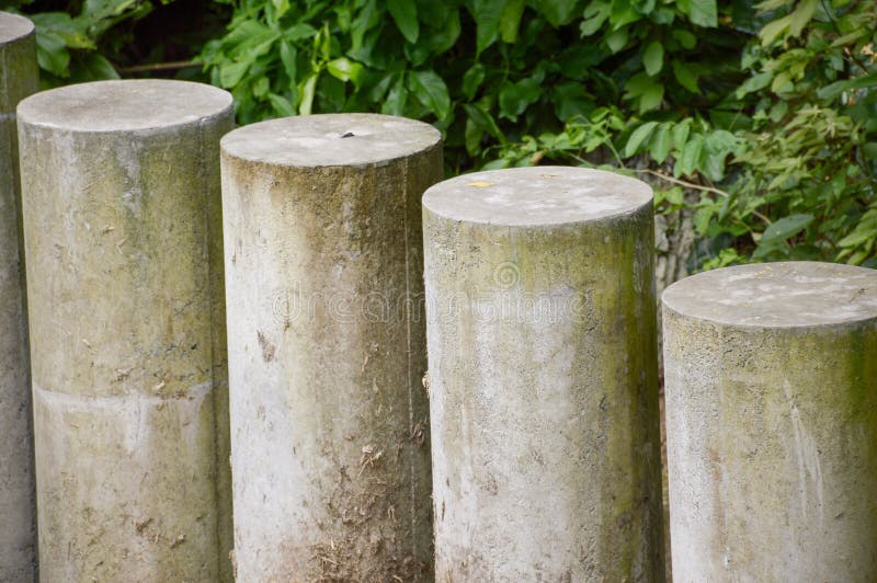 Cement Post in Nature Garden Stock Image - Image of rough, cement: 77247467