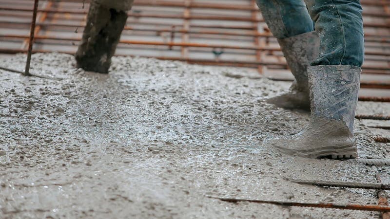 Cement is Poured into the Formwork. Formwork Creation. Pouring Cement ...