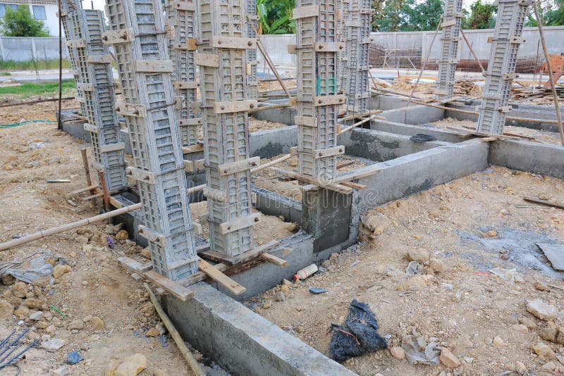 Cement pouring structure stock photo. Image of site, metallic - 44380810