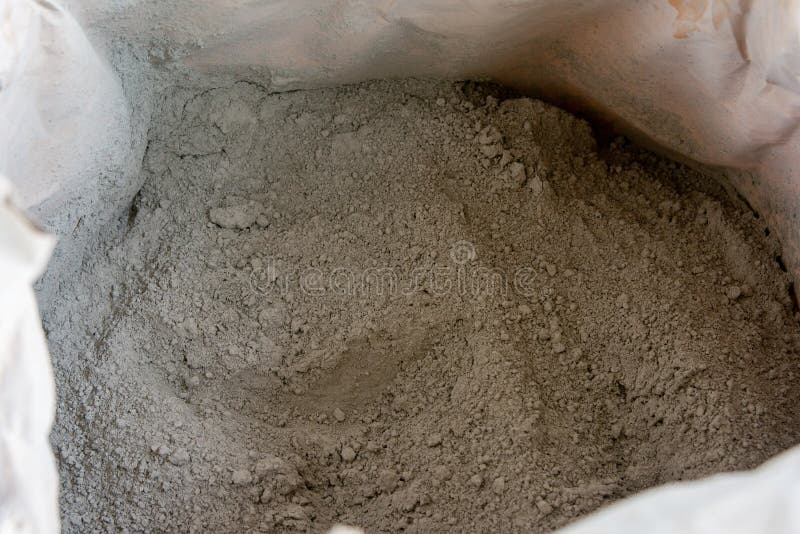 Cement Powder in Bag Package Stock Image - Image of mortar, handful ...