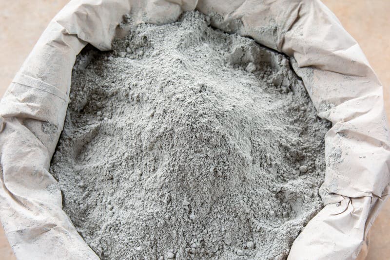 Cement Powder in Bag Package Stock Photo - Image of mixture, mortar ...
