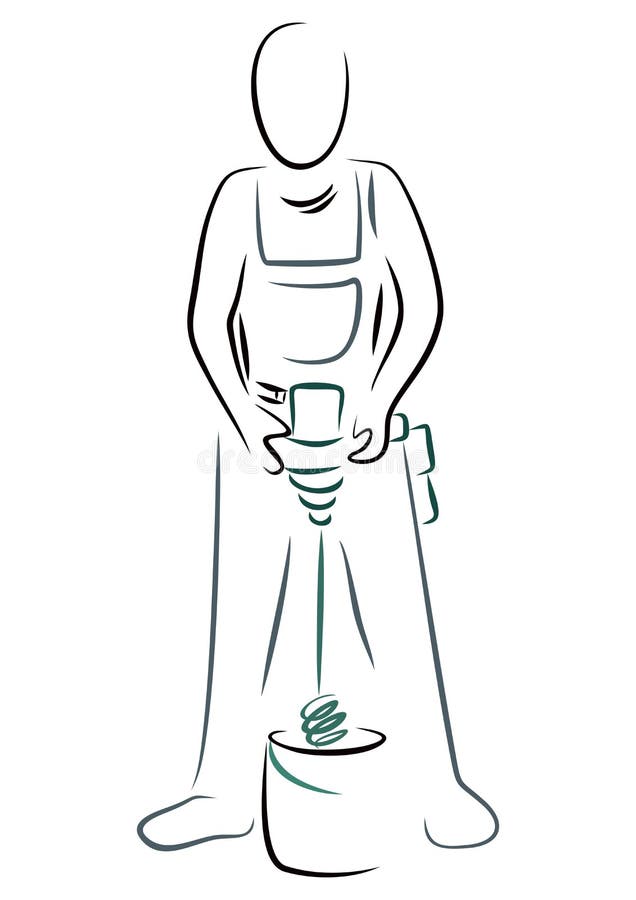 Cement preparation stock vector. Illustration of workman - 39633842