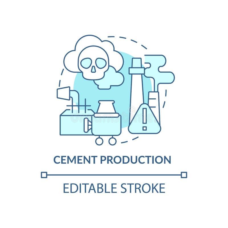 Cement Production Concept Icon Stock Vector - Illustration of factory ...