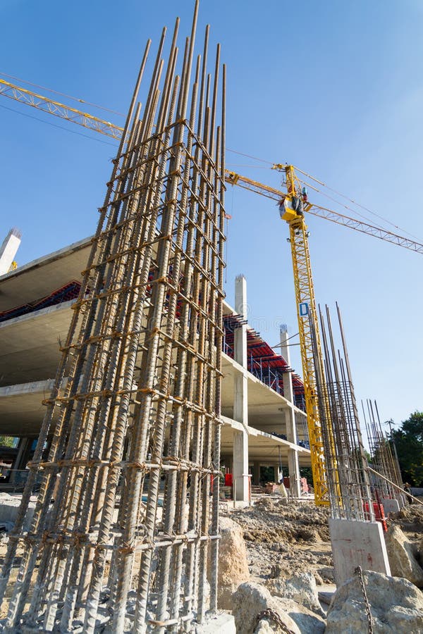 Cement Pillar In Construct Site Stock Photo - Image of mold, block ...