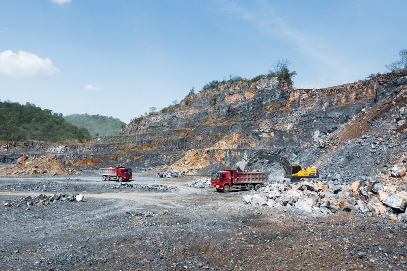 Cement quarry stock photo. Image of heavy, earthmover - 81048322