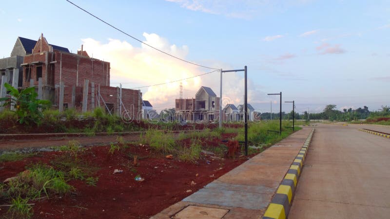 Cement Road Leading To the Land for Making the House Stock Photo ...