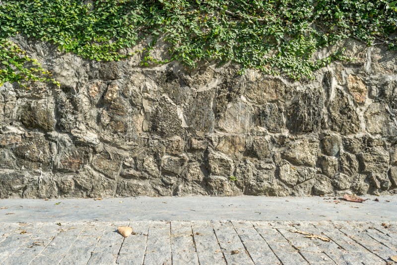 Cement Road with Stone Rocks Wall Stock Image - Image of material ...