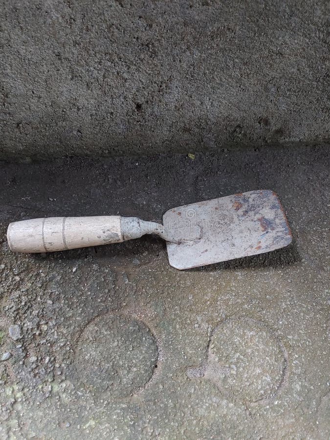 Cement Spoon Filled with Handle Made from Wooden Stock Photo - Image of ...