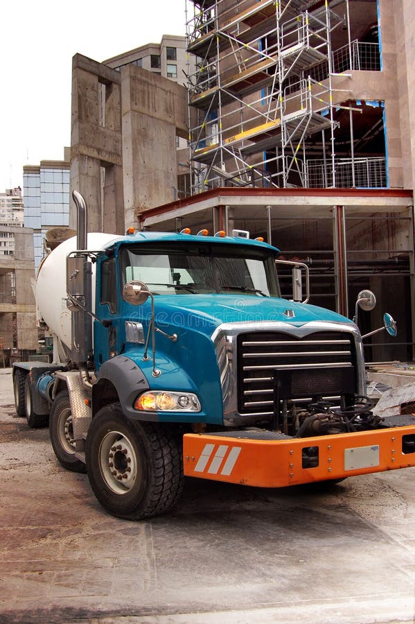 Big Red Cement Truck stock photo. Image of dealer, blue - 876952