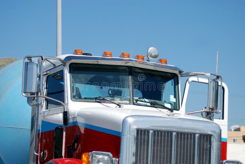 Big Red Cement Truck stock photo. Image of dealer, blue - 876952