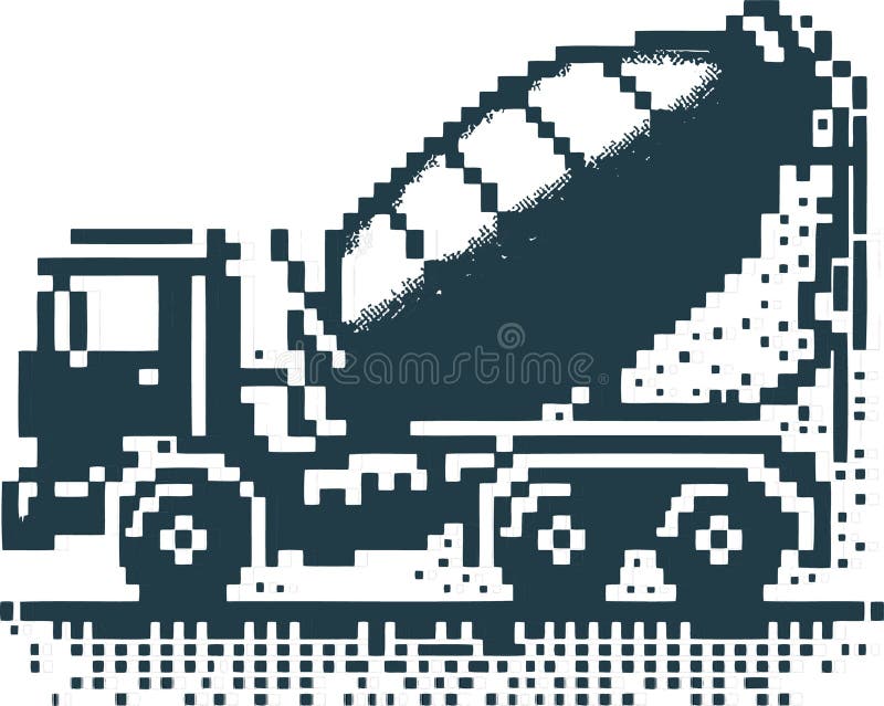 Cement Truck Pixel Art Vector Design Stock Vector - Illustration of ...