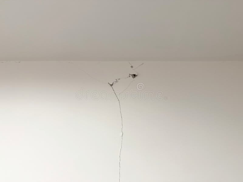 Cement Wall Crack and Break at Ceiling To Wall from Earthquake Stock ...