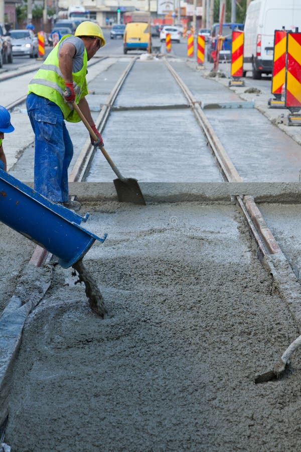 Cement worker editorial image. Image of equipment, spreading - 55285905
