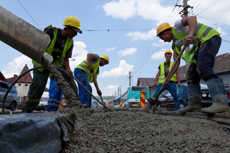 Cement workers editorial image. Image of neighbourhood - 55278750