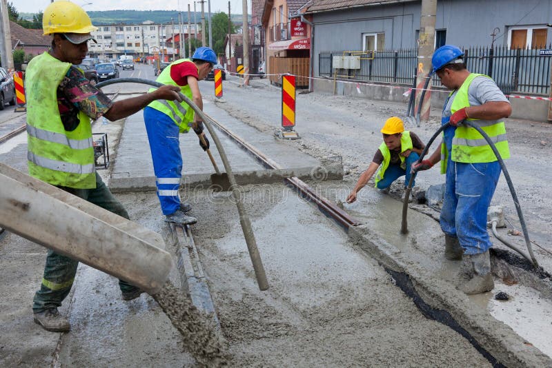 Cement workers editorial photography. Image of public - 55283117
