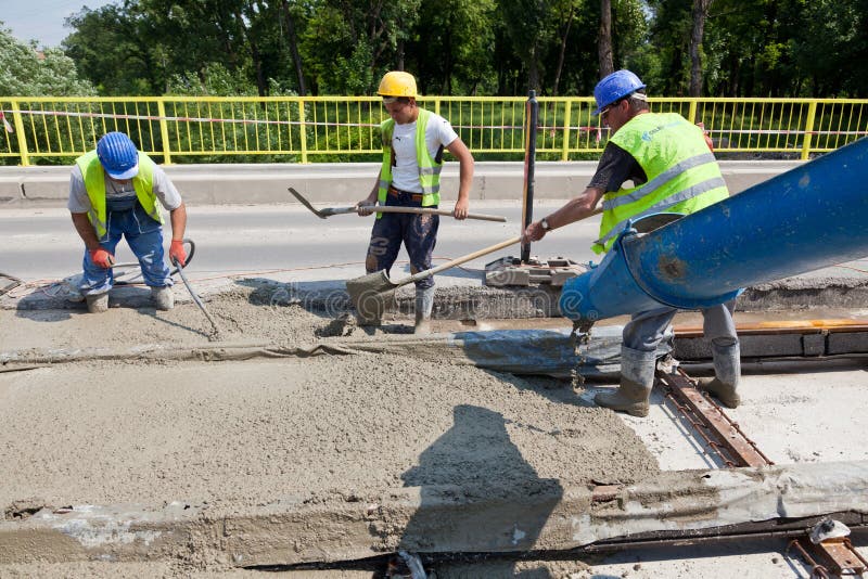 Cement workers editorial photography. Image of public - 55283117