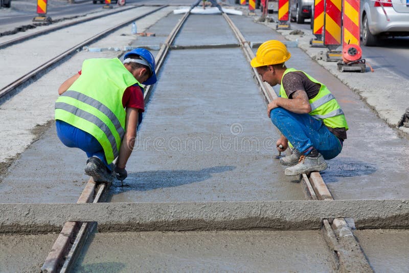 Cement workers editorial photography. Image of public - 55283117