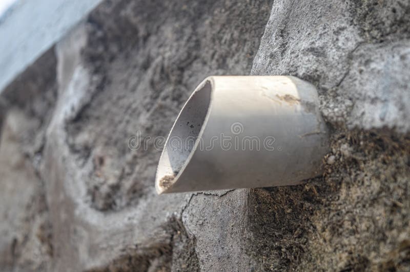 Cemented End of the Drain Pipe Stock Photo - Image of storm, background ...