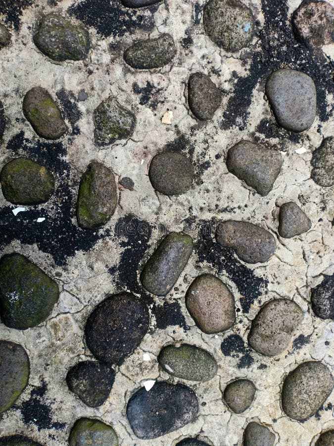 Cemented Rocks or Buried on the Road Stock Image - Image of pattern ...