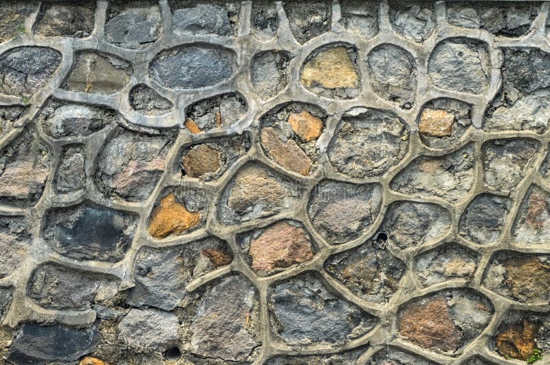 Cemented Stone Retaining Wall Texture Stock Image - Image of geometric ...