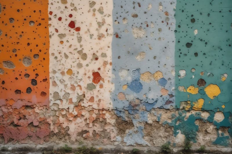 Cemented Wall with Different Colors Spots. Generative AI Stock ...