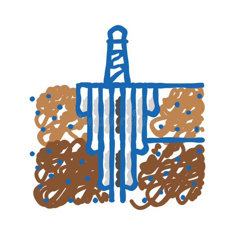 Cementing Operation Petroleum Engineer Icon Doodle Illustration Stock ...