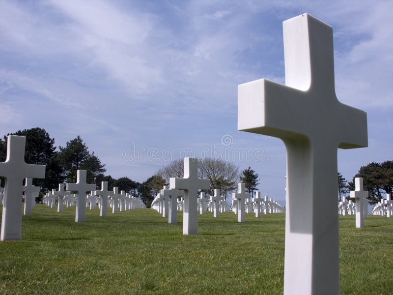 French D-Day Cemetary in Normandy Stock Image - Image of loss, passing ...