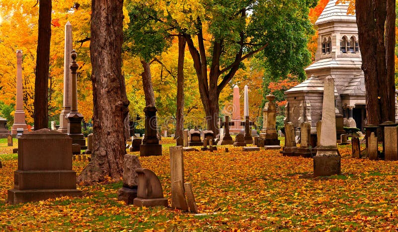 Autumn cemetery stock photo. Image of fall, buried, colors - 15958486