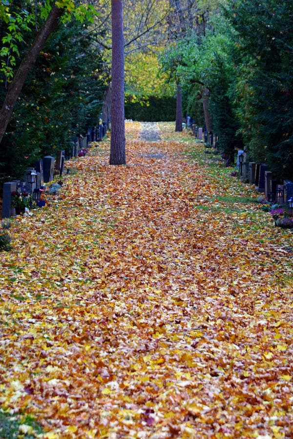 Cemetery on autumn stock photo. Image of color, fall - 78608424