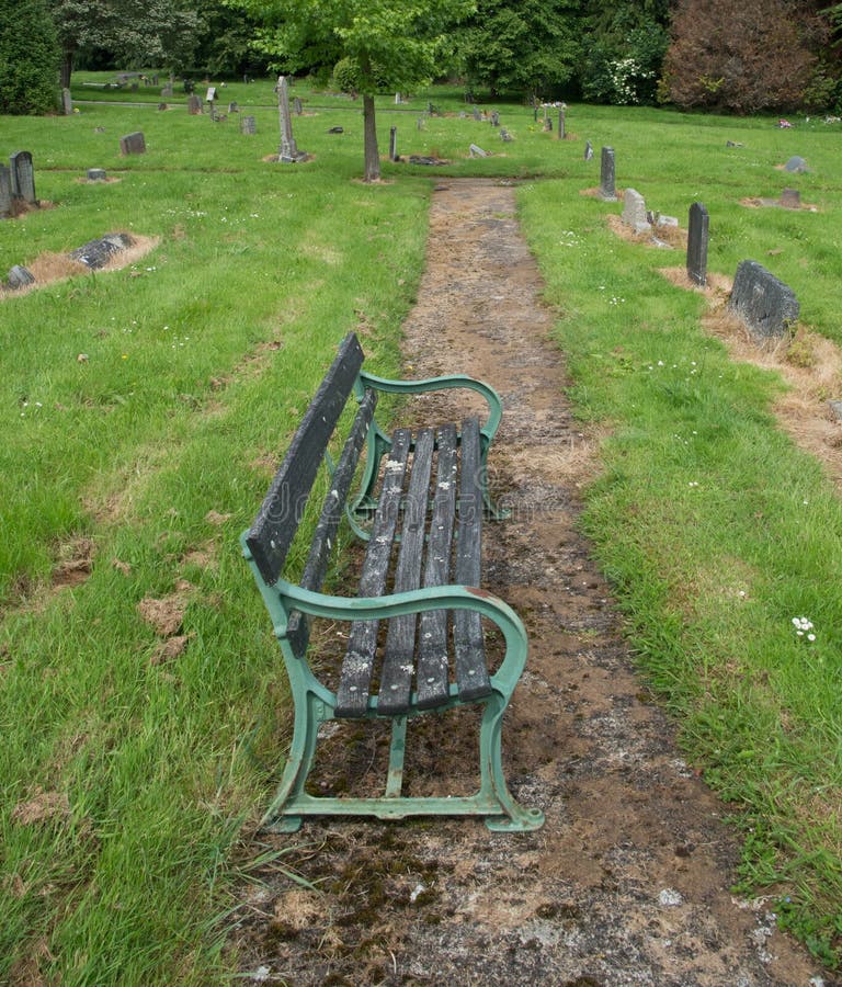 Bench in cemetery stock photo. Image of death, gravestone - 8441358