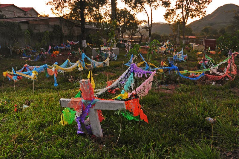 Cemetery in Copan stock image. Image of religion, grass - 21799895