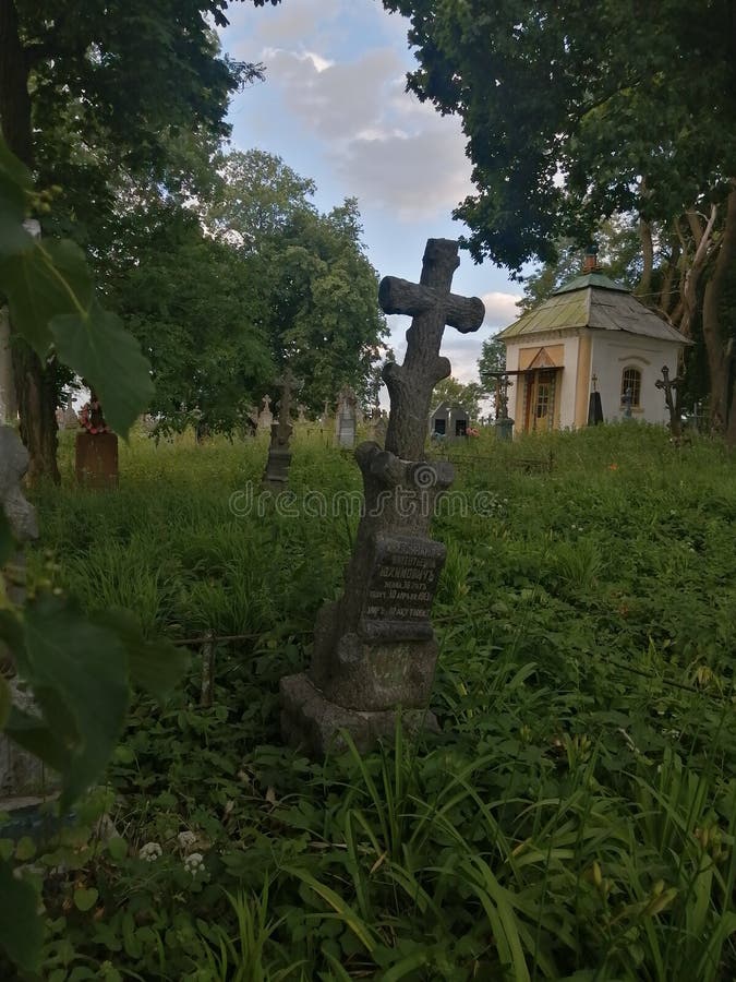 Cemetery cross stock image. Image of catholic, black - 66541079
