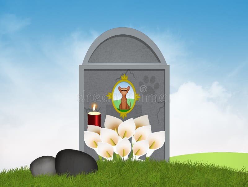 Cemetery for dogs stock illustration. Illustration of flowers - 134092257