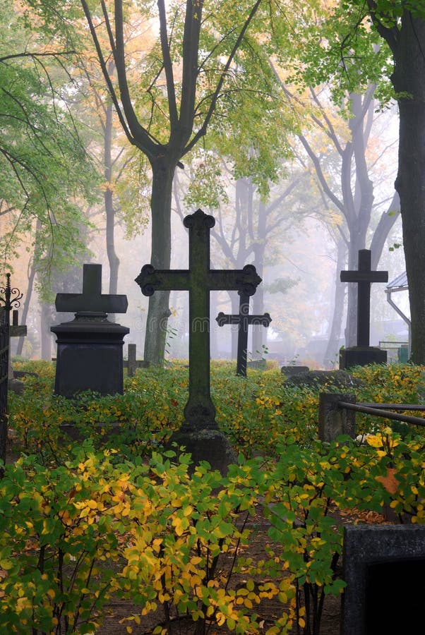 Autumn cemetery stock photo. Image of fall, buried, colors - 15958486