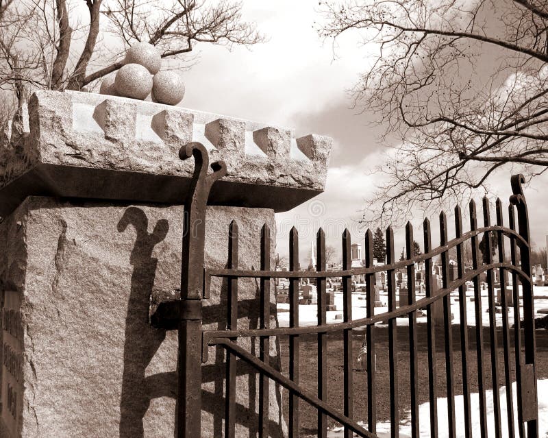 Cemetery Gates stock image. Image of entrance, death, winter - 92153