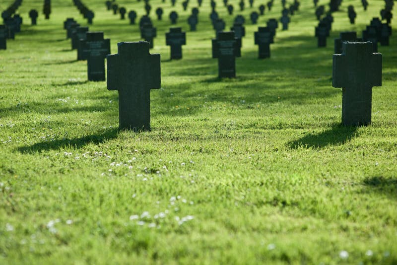 Cemetery with Grass in Sunset Stock Photo - Image of france, world ...