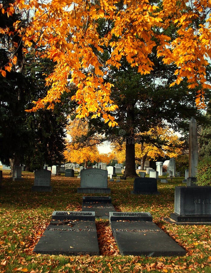 Autumn cemetery stock photo. Image of fall, buried, colors - 15958486