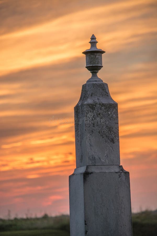 Cemetery Gravestone at Sunset Stock Image - Image of cemetery ...
